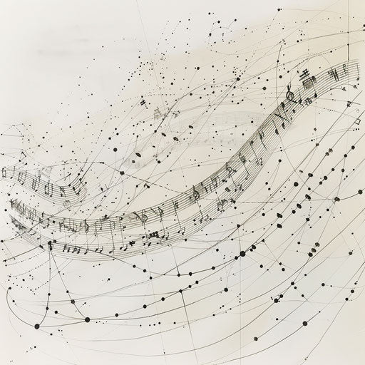 Musical notes constellation on white canvas – IMAGELLA