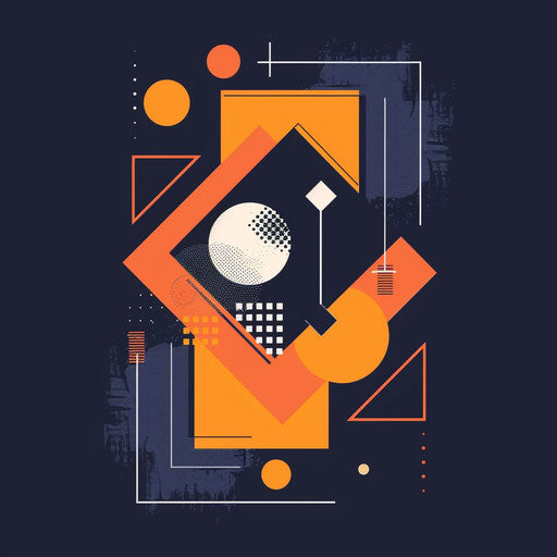 Geometric team logo with abstract shapes on navy blue background – IMAGELLA