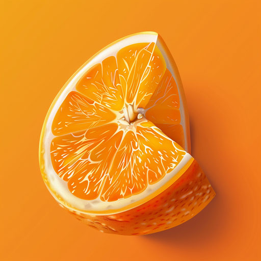 Realistic orange slice on sunset orange background – IMAGELLA