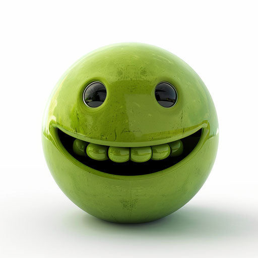 Smiling green ball isolated on white background – IMAGELLA