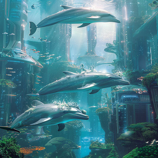 Dolphins in a futuristic underwater utopia – IMAGELLA