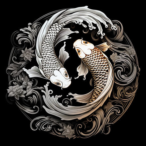 Two karate koi fish in a yin symbol – IMAGELLA