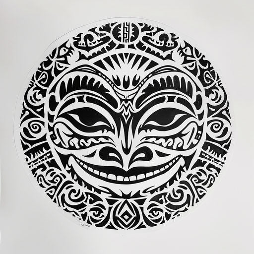 Traditional tribal style smiley face tattoo – IMAGELLA