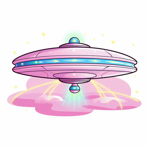 UFO illustration in the style of Pastel Colors Art – IMAGELLA