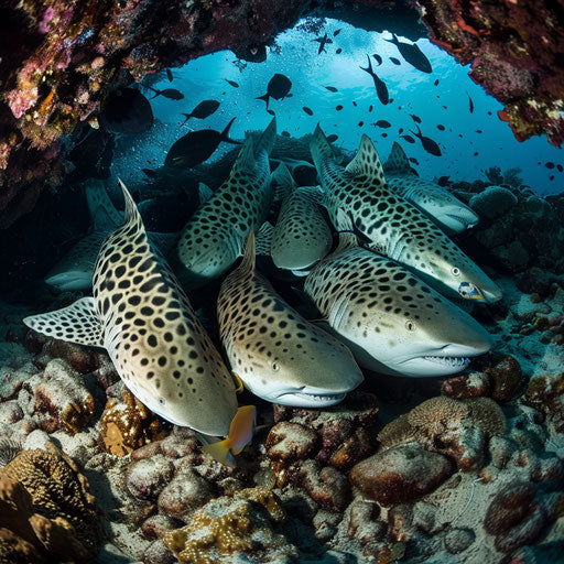 Zebra sharks and cleaner fish at a cleaning station – IMAGELLA