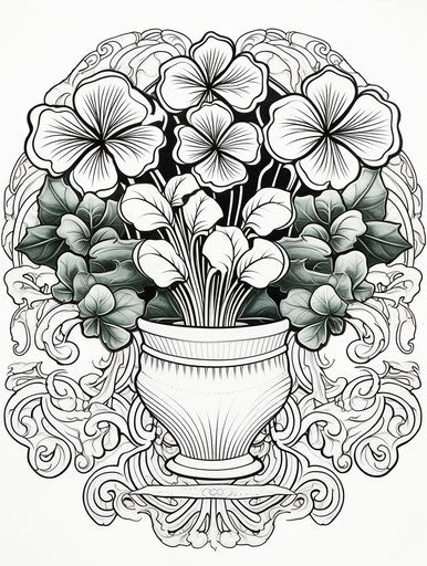 Kids coloring page: claddagh shamrock leaves – IMAGELLA