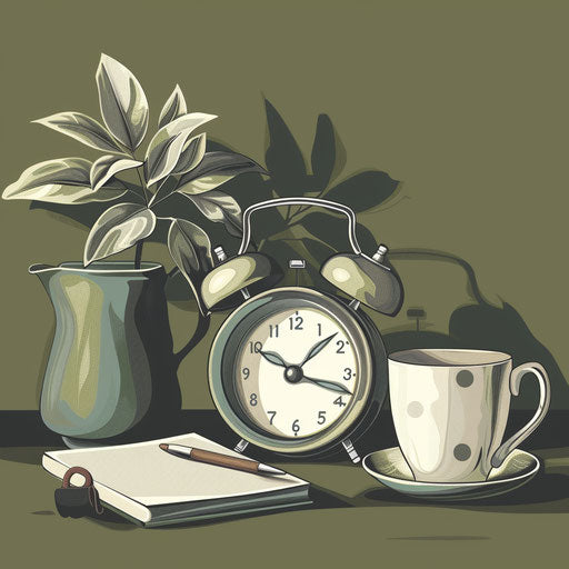 Activity time illustration on flat olive background – IMAGELLA