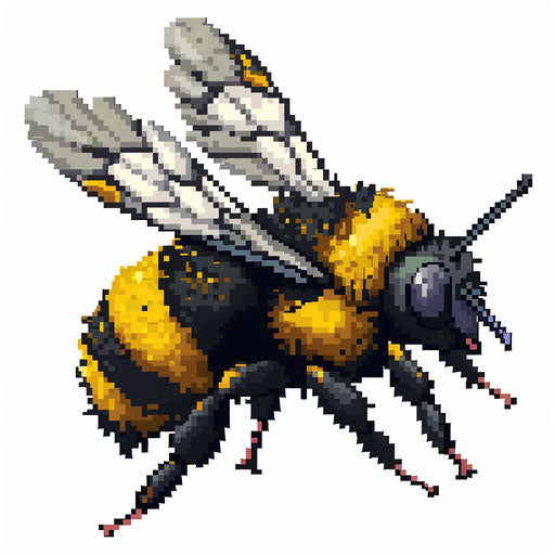 Bumble bee tattoo in pixel art, retro video game style – IMAGELLA