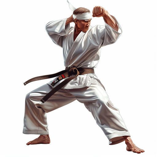 Realistic karate illustration on flat white backdrop – IMAGELLA