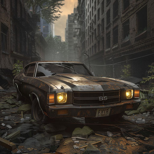 1977 Chevelle with weathered look and zombie apocalypse mods – IMAGELLA