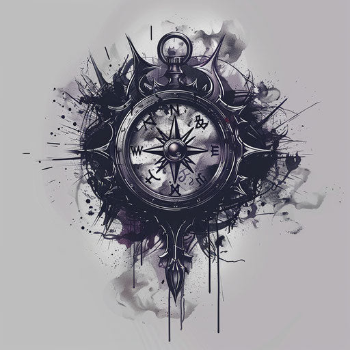 Gothic tattoo sketch of a Viking compass – IMAGELLA