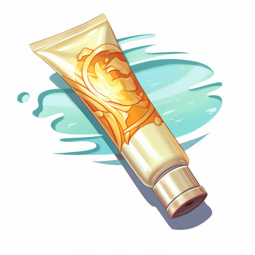 Sunscreen illustration in the style of oil painting on white background ...
