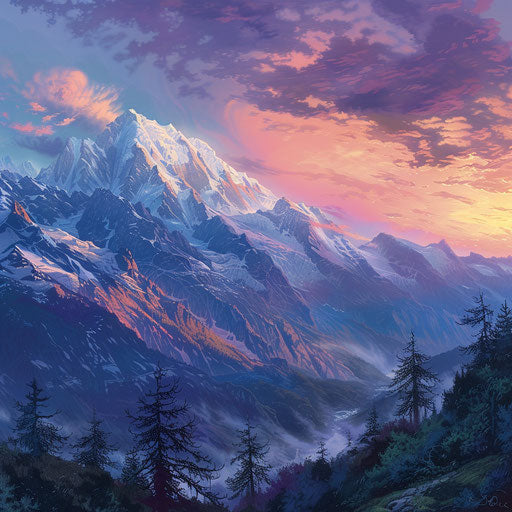 Serene dawn over Mont Blanc, soft pastel colors – IMAGELLA