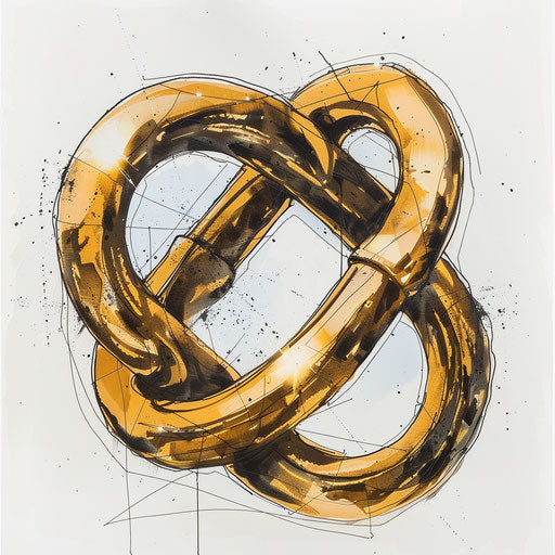 Artistic interpretation of a golden chain in a loop, styled as a tattoo ...