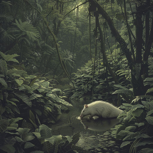 Possum crossing in lush forest scenery – IMAGELLA