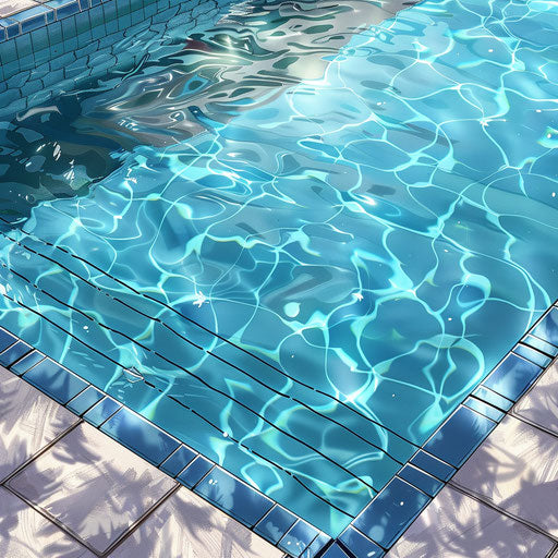 Metallic silver backdrop with realistic pool clipart – IMAGELLA