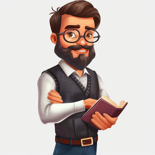 Ilustración realista de un profesor en un fondo blanco plano – IMAGELLA