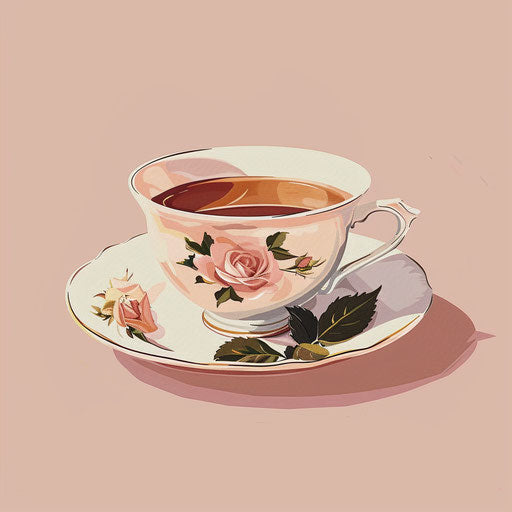 Realistic teacup on dusky rose background – IMAGELLA