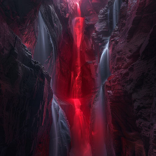 Ruby Falls with dramatic lighting and intense flow – IMAGELLA