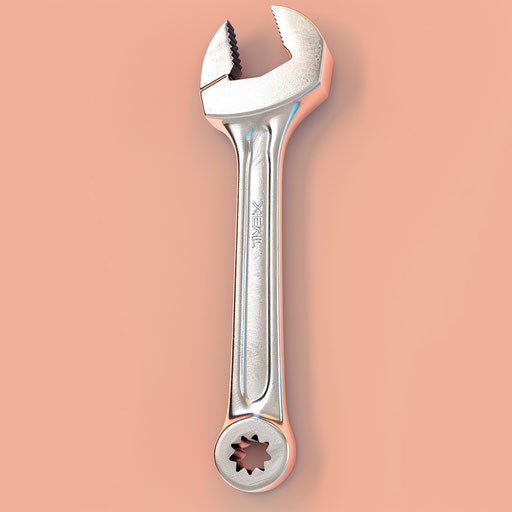 Realistic wrench clipart on flat pastel background, luminous and ...