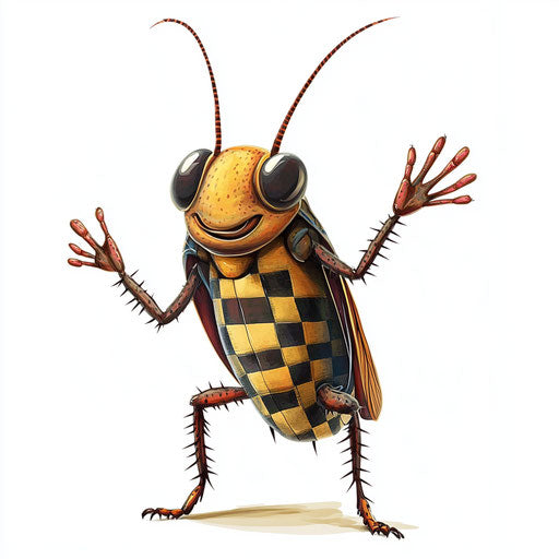 Humorous caricature of a cockroach with human characteristics – IMAGELLA
