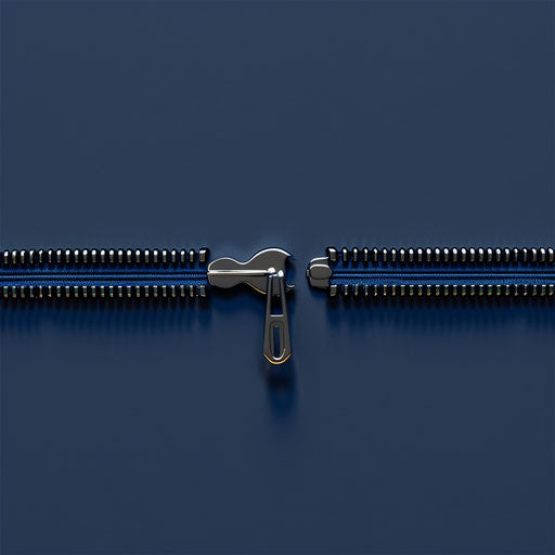 Realistic zipper on flat indigo background – IMAGELLA