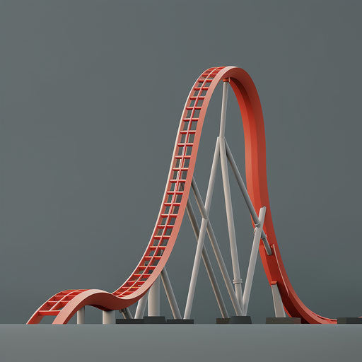 Realistic and elegant roller coaster on flat slate grey background ...