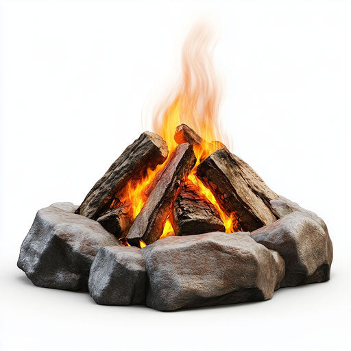 3D campfire on flat white background – IMAGELLA