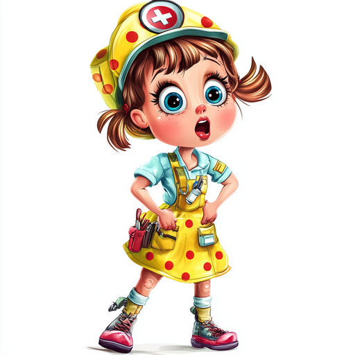 Humorous caricature of a community helpers clipart with human ...