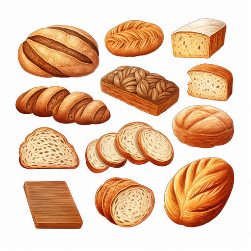 Bread illustration in the style of Pastel Colors Art – IMAGELLA