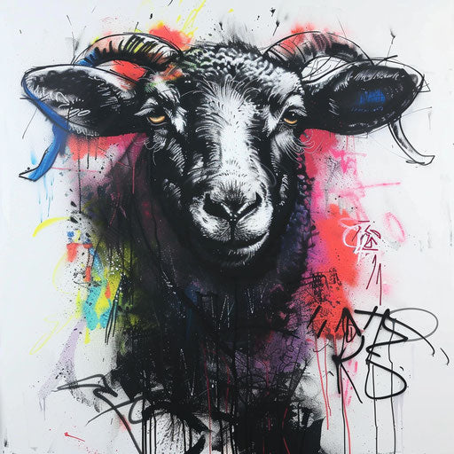 Vibrant and urban black sheep tattoo concept inspired by graffiti art ...