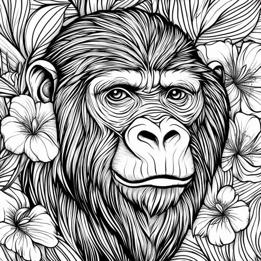 Gorilla with exotic patterns in the style of Raqib Shaw – IMAGELLA