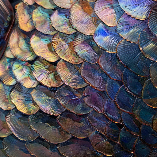 Shimmering fish scales in a kaleidoscope of iridescent hues – IMAGELLA