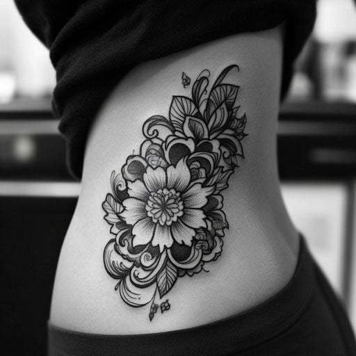 Rib tattoos for women with detailed floral mandala – IMAGELLA