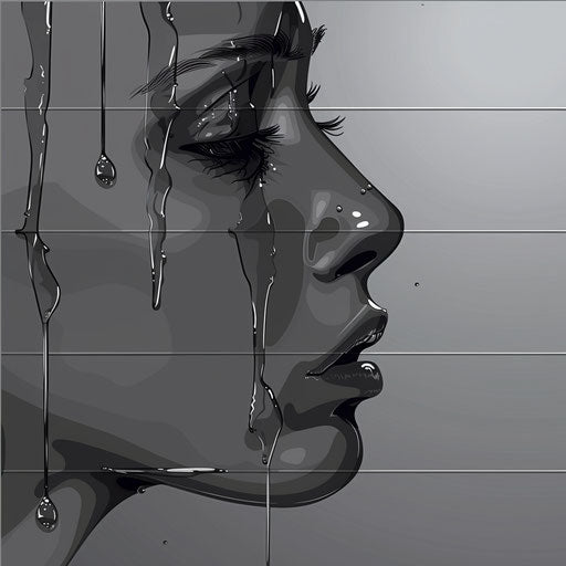 Metallic silver background with realistic crying clipart – IMAGELLA