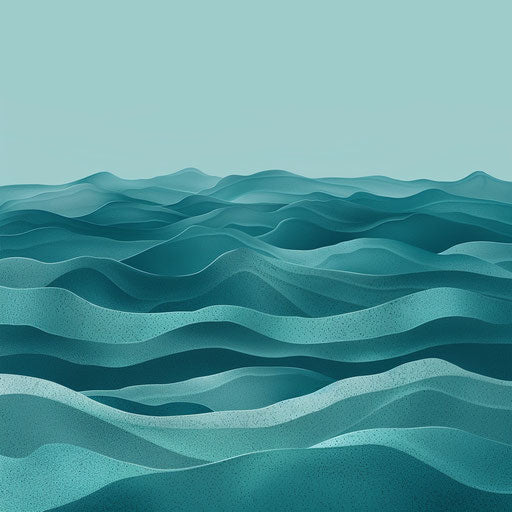 Realistic land illustration with flat teal background – IMAGELLA