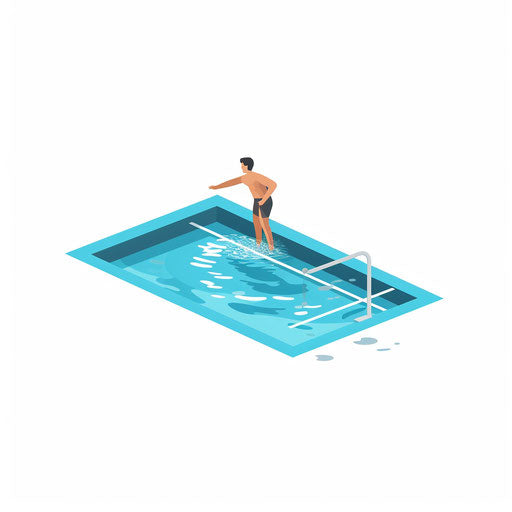 Minimalist pool clipart on white background – IMAGELLA