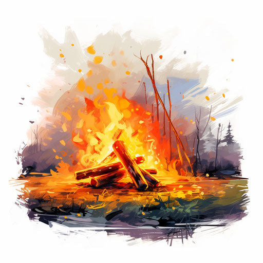 Bonfire artwork in the Impressionistic Art style – IMAGELLA