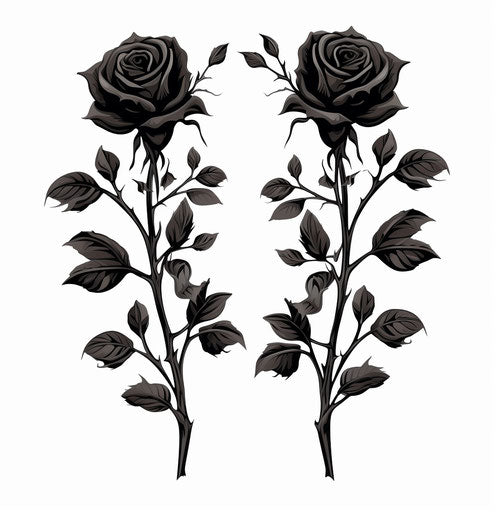 Three black roses in bold and dynamic lines – IMAGELLA