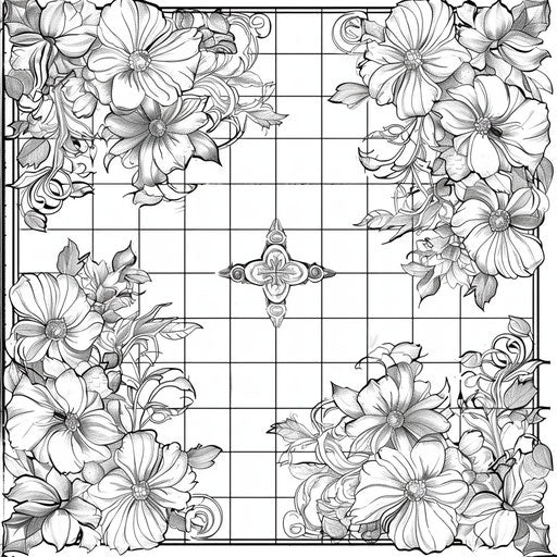 Multiplication grid with floral designs around – IMAGELLA