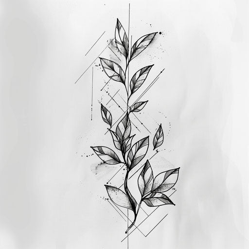 Modern geometric vine tattoo design – IMAGELLA