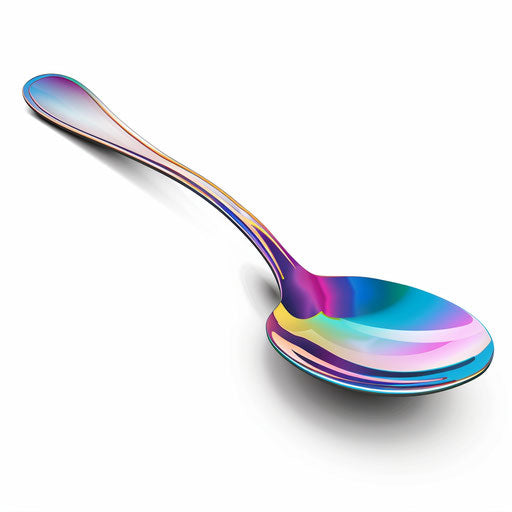 Realistic spoon clipart with flat white background, dynamic light ...
