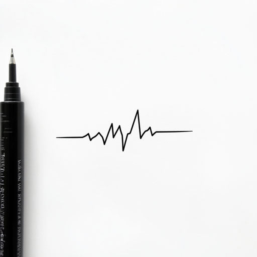 Flat tattoo sketch with simple heartbeat line design – IMAGELLA