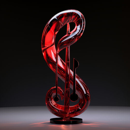 3D red and black glass music note – IMAGELLA