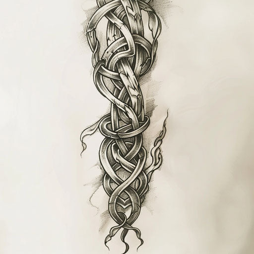 Celtic knot spine tattoo illustration – IMAGELLA