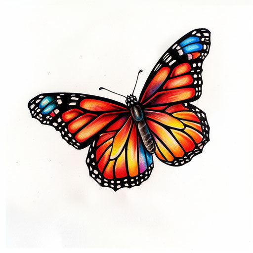 Retro monarch butterfly with 70s colors – IMAGELLA