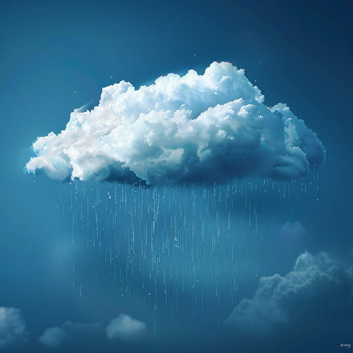 Realistic rain cloud on blue background with light texture – IMAGELLA