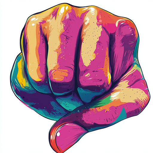 Humorous caricature of a fist with human characteristics – IMAGELLA