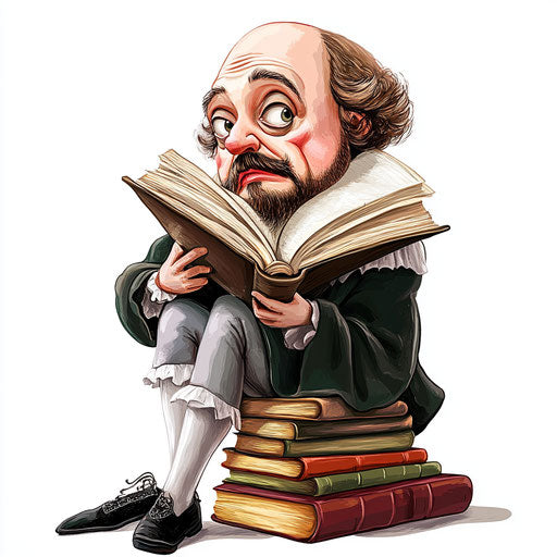 Humorous caricature of a William Shakespeare clipart with human ...