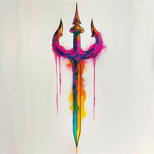 Vibrant neon trident on white background – IMAGELLA